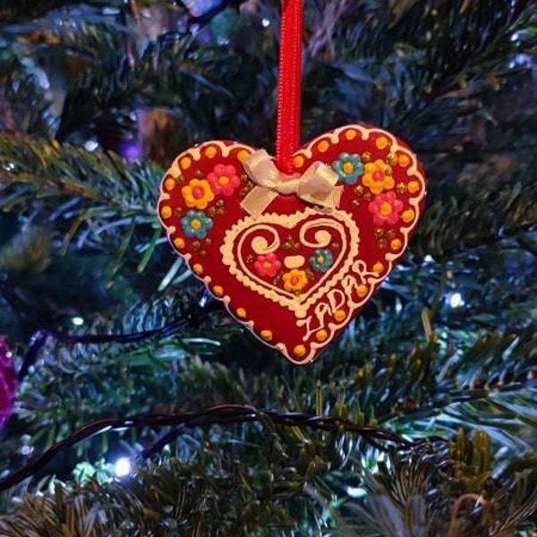 Traditional Croatian Handmade Glass Christmas Tree Ornament Bauble With ...