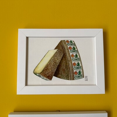 Comté Cheese Drawing, Hand Drawn, Cheese Illustration, Kitchen Art ...
