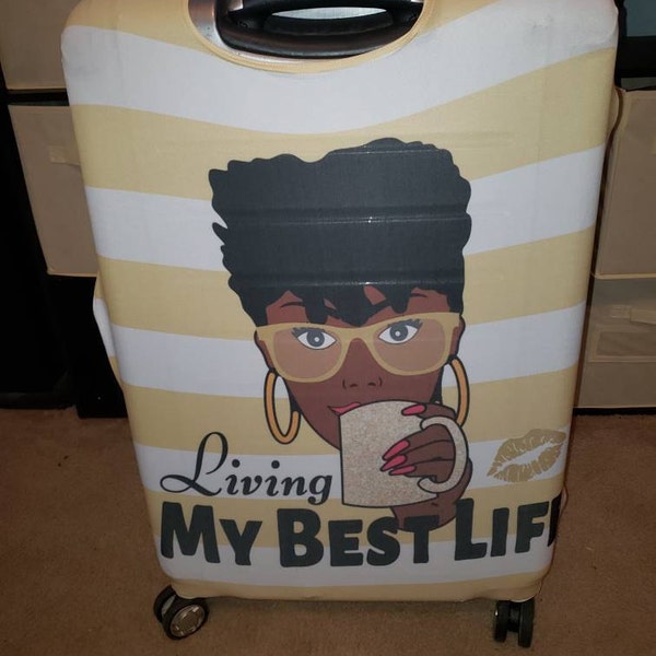 Living My Best Life Suitcase Cover - Travel Gear - Anti Scratch Dust ...
