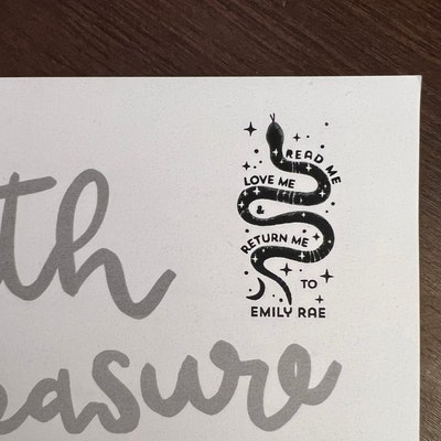 Snake Library Stamp, Custom Self Inking Ex Libris Stamp, Book Plate ...