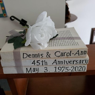 Personalized Stamped Book Set Custom Farmhouse Books Personalized Stack ...