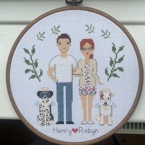 Custom Cross Stitch Pattern Personalized Couple Portrait 2nd ...