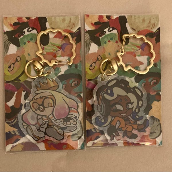 Pearl, Marina, Agent 8, & Acht - Acrylic Holographic Star Keychain ...