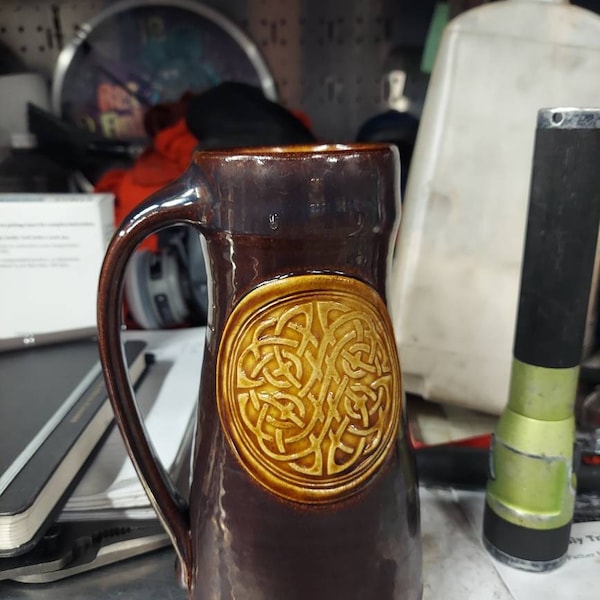 Celtic Stoneware Pottery Beer Mug, Beer Tankard, Beer Stein, 32 Oz ...