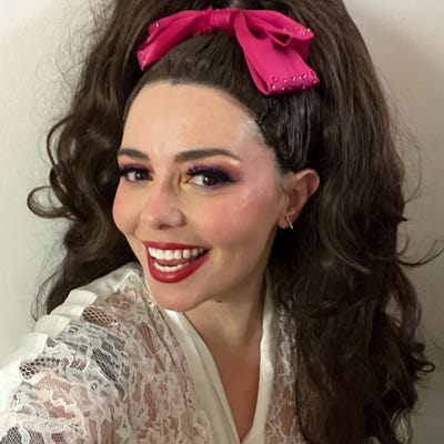 Merlot Red Drag Crimped Wig With Sculpted Front and Black Crystal ...