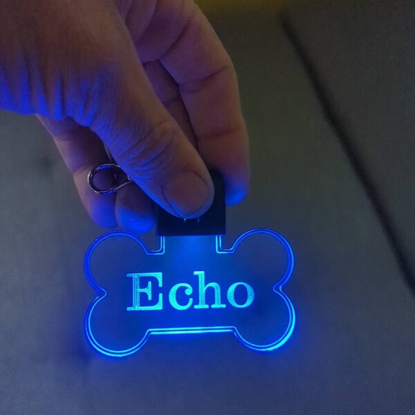 Personalized LED Dog Tag in Different Shapes and Sizes - Etsy