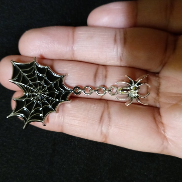 SPIDERWEB ENAMEL PIN, Spider Pin, Web Pin, Spider Web Pin, Horror Pin ...