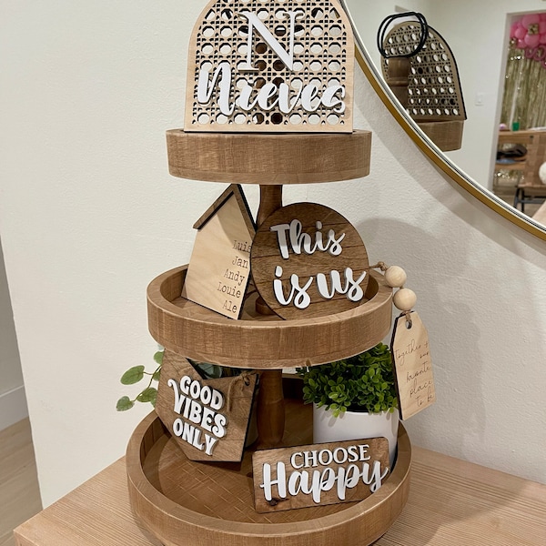 Boho Tiered Tray - Boho Tiered Tray Bundle - Boho Decor - Boho Tray ...