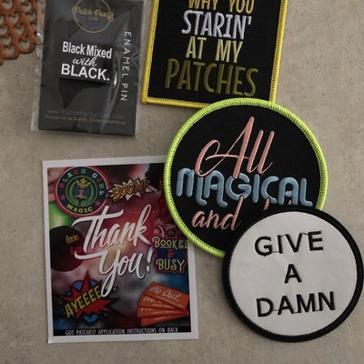 Cool Leather Patch, give a Damn Sew-on Embroidered Applique Patch for ...