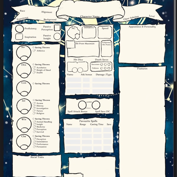 Inferno / Dnd Character Sheet PDF / Dnd 5e Character Sheet Druid Dnd ...