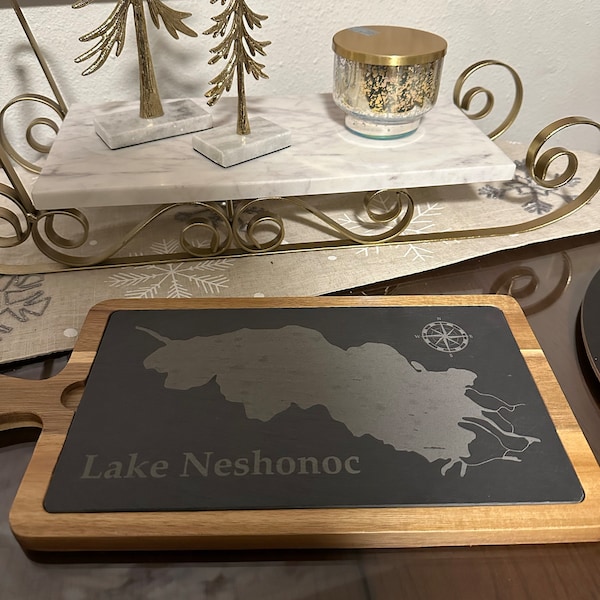Custom Lake Map Charcuterie Board, Personalized Cutting Board, Lake ...
