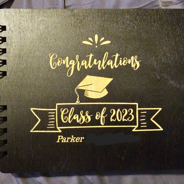 Wooden Graduation Guest Book Grad Gifts Rustic Personalized Class of ...