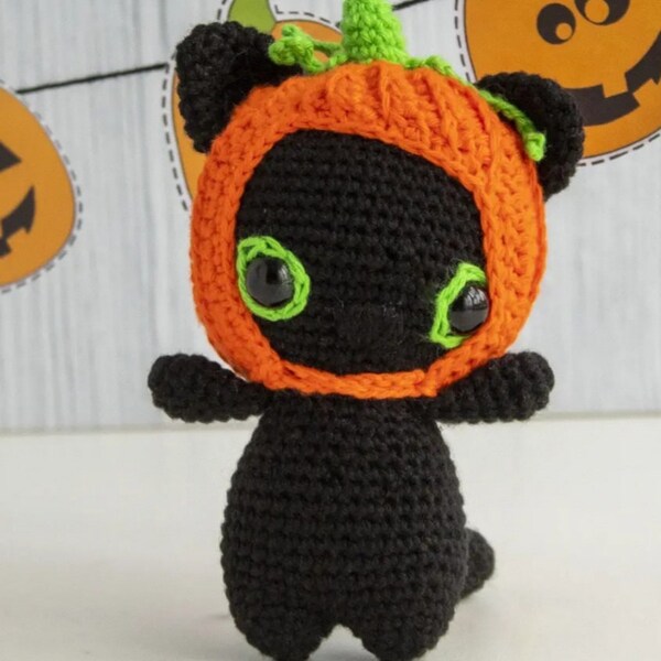 Crochet Halloween Cat Pattern, Crochet Cat Amigurumi Pattern, Crochet ...