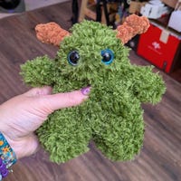 Moss the Sprite Snuggler Crochet Pattern With Fluffy Yarn Tips, Moss ...