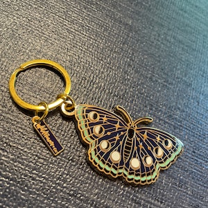 Night Butterfly Enamel Keychain Lunar Moth Luna Moon Phases, Stars ...