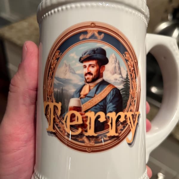 Custom Portrait Beer Mug - Custom Portrait Mug - Custom Beer Stein ...