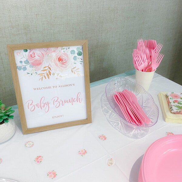 Editable 8x10 Custom Sign Template for ONE 8x10 Inch Sign, Blush Pink ...