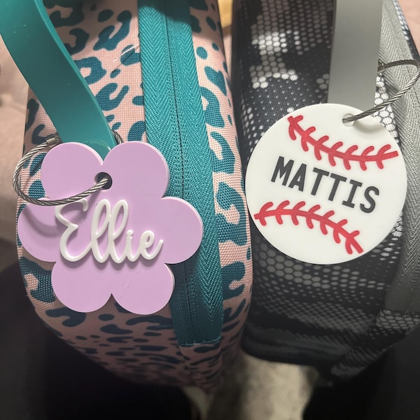 Daisy Bag Tag, Kids 3D Keychain, Acrylic Tag, Flower Backpack Tag ...