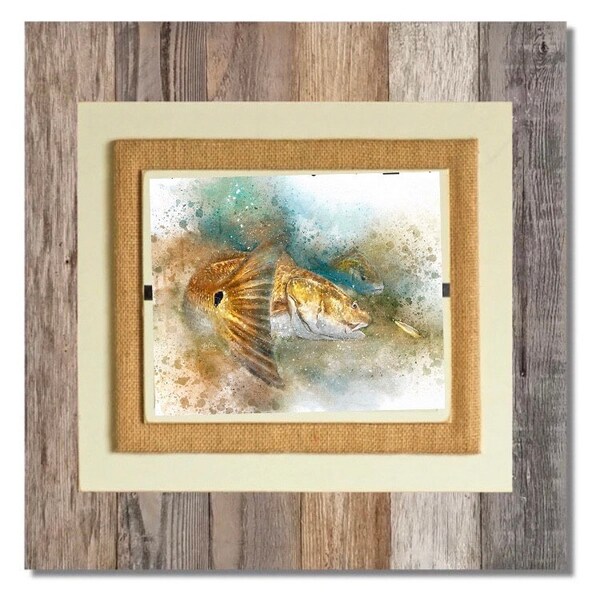 Tailing Redfish Art Print Fish Painting. Redfish Wall Art Gift for a ...