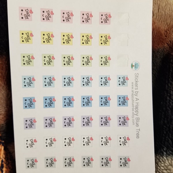 Happy MINI Day off Reminder Tracker Cute Kawaii Planner Stickers Erin ...