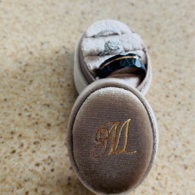 VELVET RING Box IVORY, Wedding Rings Box, French Ring Box, Vintage ...