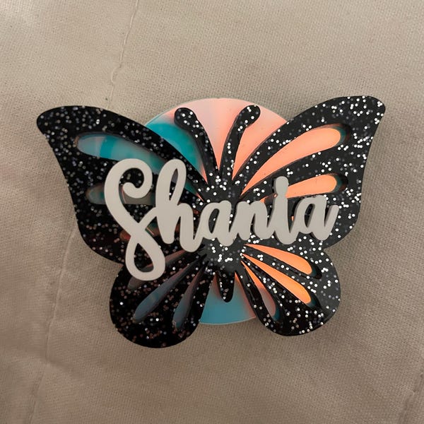 Stanley Tumbler Personalized Butterfly Name Plate for Stanley Tumbler ...