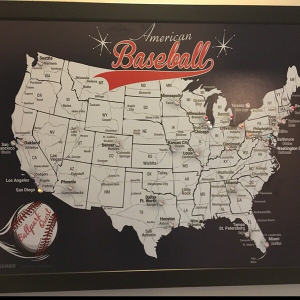 Baseball Stadium Map, Detroit Tigers - Poster or Framed Pin Map ...