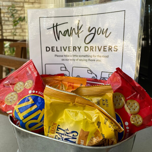 Delivery Driver Thank You Appreciation Snack Sign Printable | 8.5x11 ...
