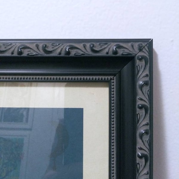 Ancien Ornate, Antique Black Picture Frame, 1.25" Wide, 35 Common Sizes ...