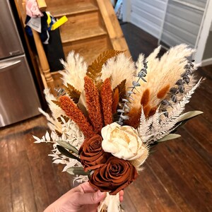 Terracotta, Rust Greenery Pampas Grass Arch or Wall Decor, Dried ...