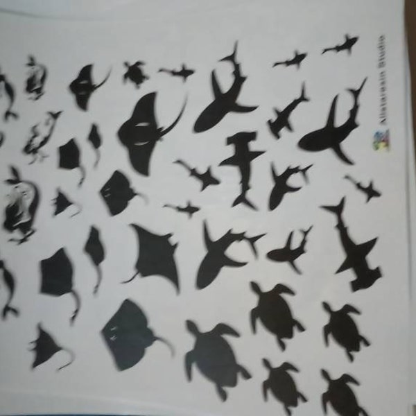 Full Sheet Transparency Resin Supplies, Sea Animal Sticker, Resin Art ...