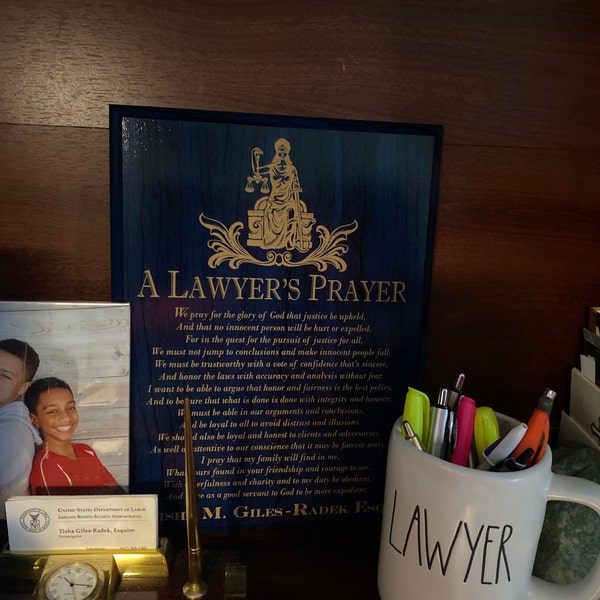 Lawyer Prayer Plaque Personalized Poem Engraved Attorney Gift Custom ...
