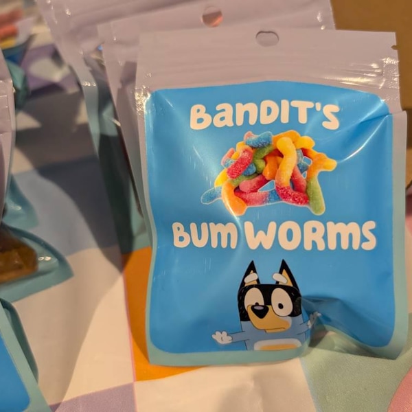Bandit’s Bum Worms – Bluey Party Favor - Etsy