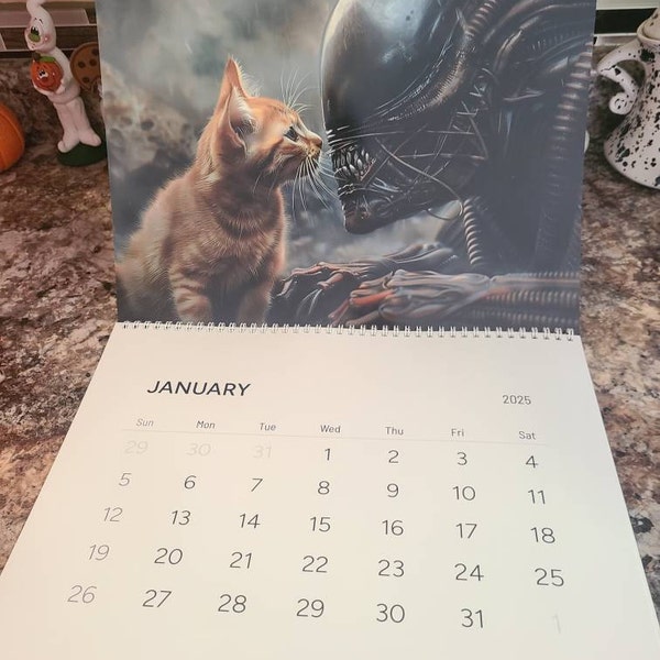 Xenomorph Alien X Jonesy Cat 2025 Wall Calendar - See Description for ...