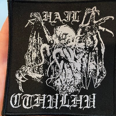 PATCH Hail Cthulhu HORROR / Monster, Woven Patch H.P. Lovecraft, Sew-on ...