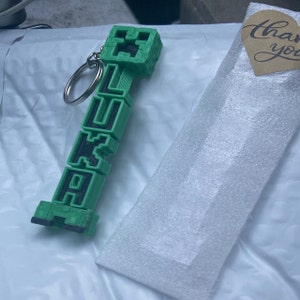 Minecraft Creeper Personalized Custom Name Tag Keychain | Etsy