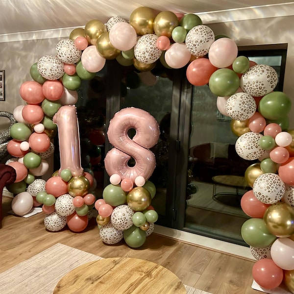 DIY Large 55" Safari Birthday Balloon Sculpture, Sage Green and Dusky ...