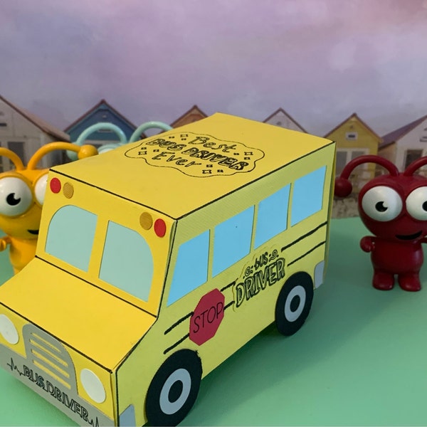 School Bus Gift Box SVG Design - Etsy