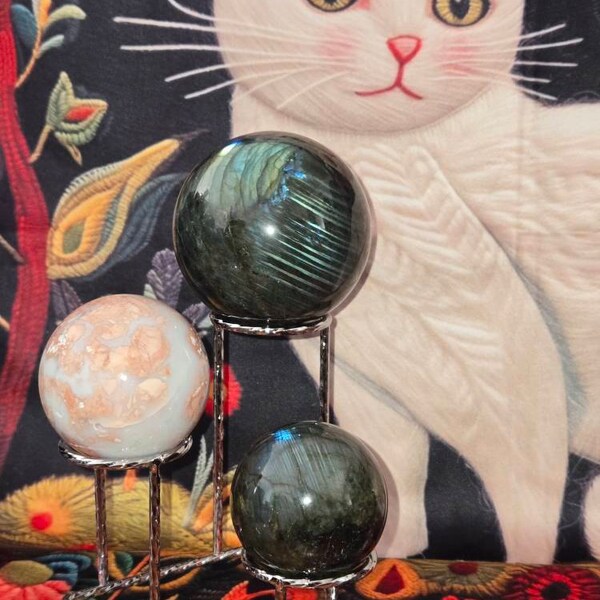 Modern 3 Ball Silver Sphere Holder, Multiple Sphere Stand. - Etsy