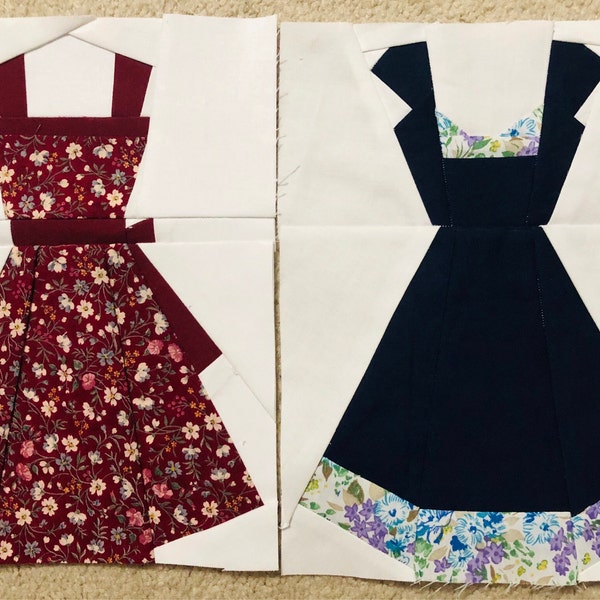 Vintage Dresses Quilt Block, Paper Piecing Pattern - Etsy