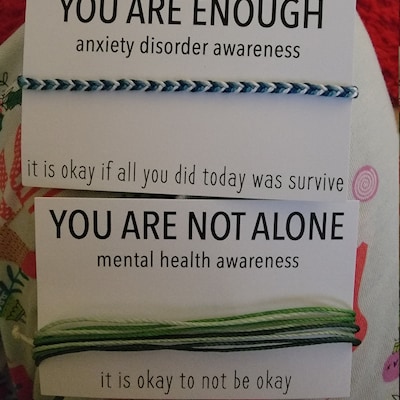 Anxiety Awareness Bracelet Teal, Mental Health, Stress, Anxiety ...