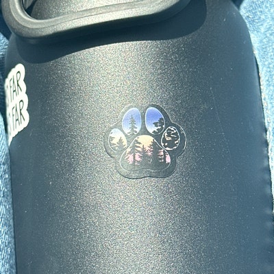 Mini 1 Sunset Paw Print Vinyl Sticker Clear Sticker Animal Lover Dog ...