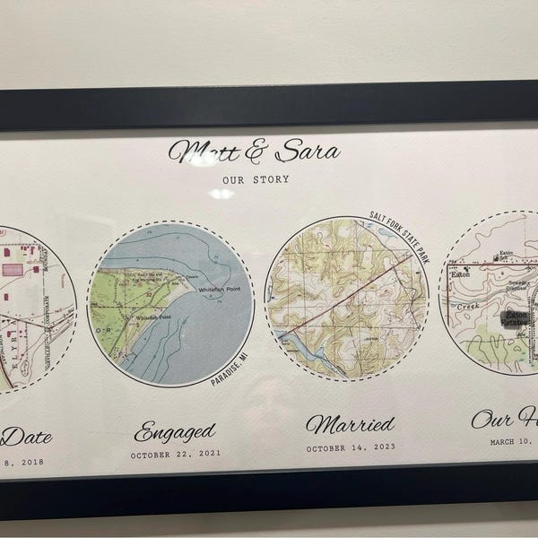 6 Locations Couple Travel Map Prints Personalized Travel Map ...
