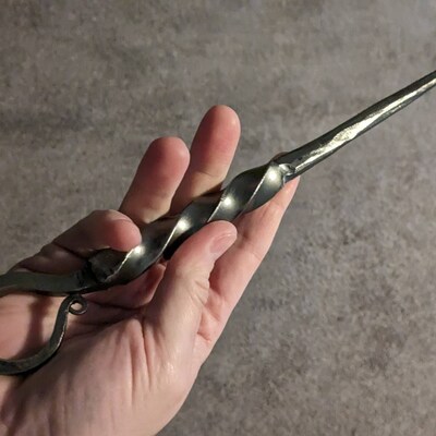 Hand Forged Steel Wand With Twisted Handle - Etsy