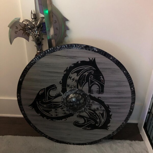 Viking Dragon Shield,battle Ready Shield Cosplay,wall Decor Shield 24 ...