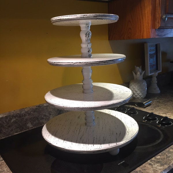 4-tier Cupcake Stand for Wedding, Gold Wedding Cake Topper, Wedding ...