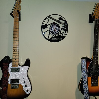 Fender Telecaster Guitar Vinyl Record Wall Clock, Unique Music Art for ...