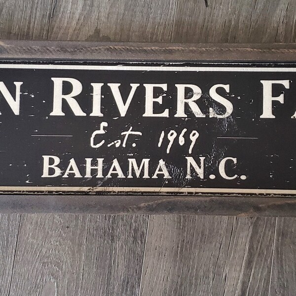 Custom Farm Est Date City State Sign - Rustic Hand Made Distressed ...