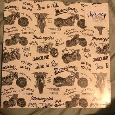 Motorcycle Wrapping Paper Motorcycle Gift, Motorcycle Present, Wrapping ...