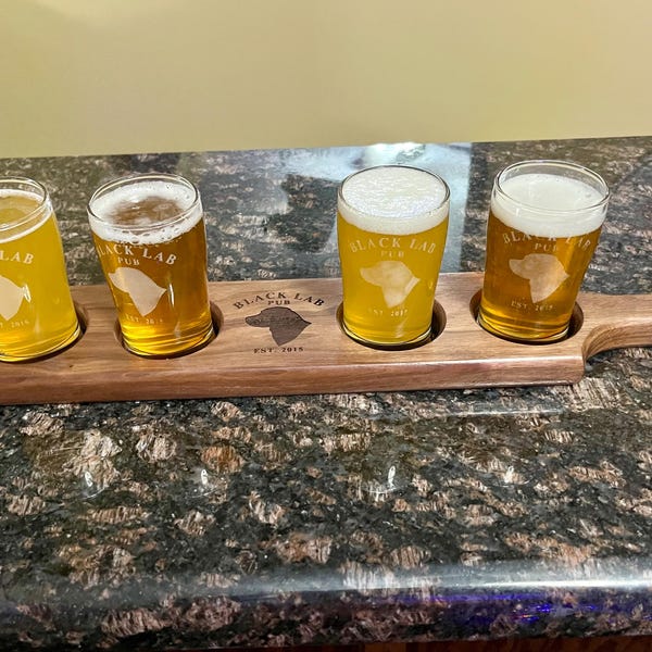 Custom Beer Flights With Glasses - Etsy